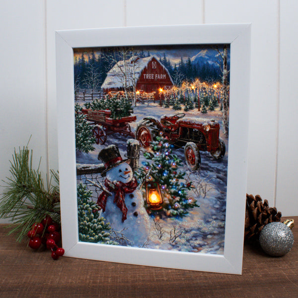 Christmas Tree Farm Lighted Shadow Box | Glow Decor