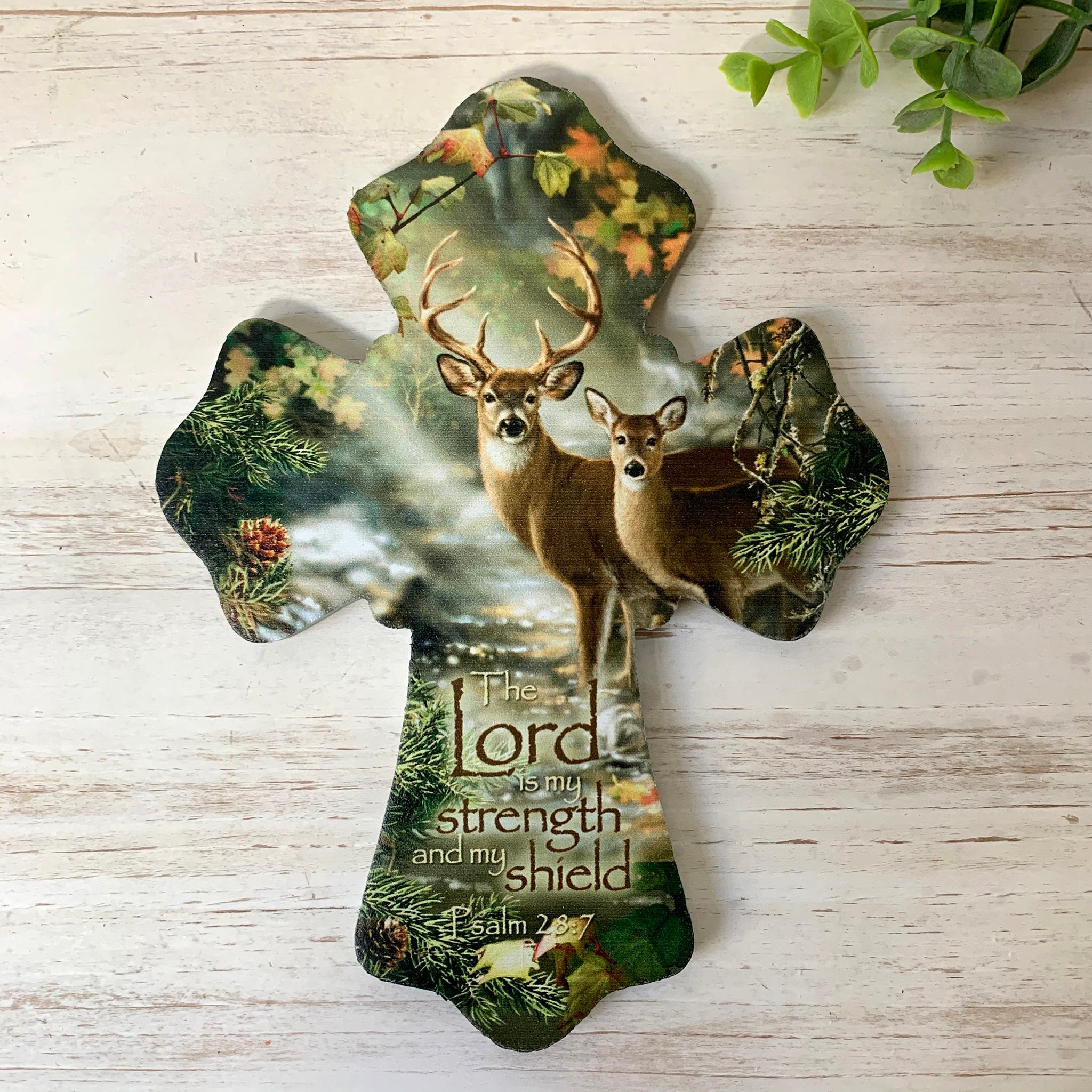 Deer Wooden Cross | Glow Decor