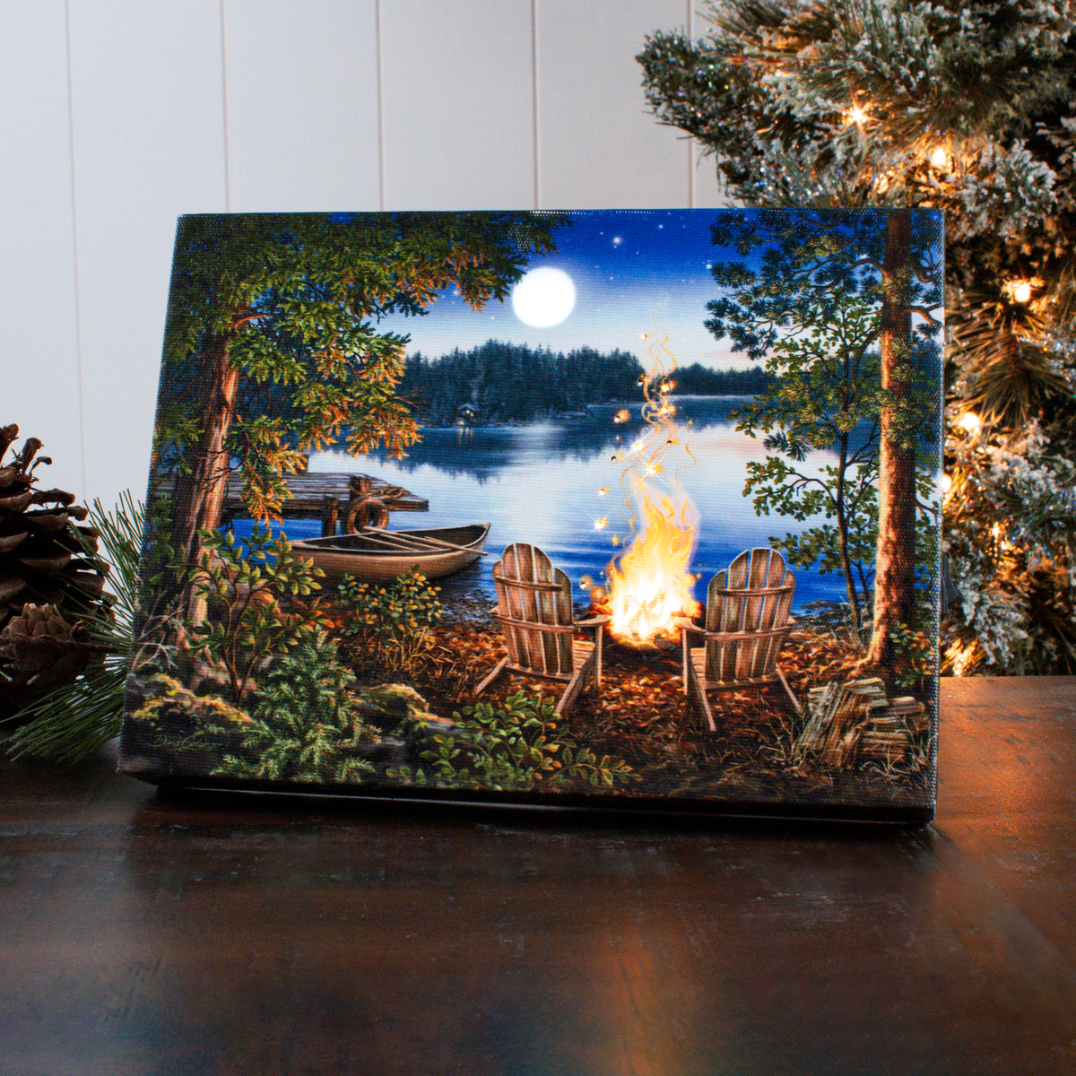 Lakeside 8x6 Lighted Tabletop Canvas | Glow Decor