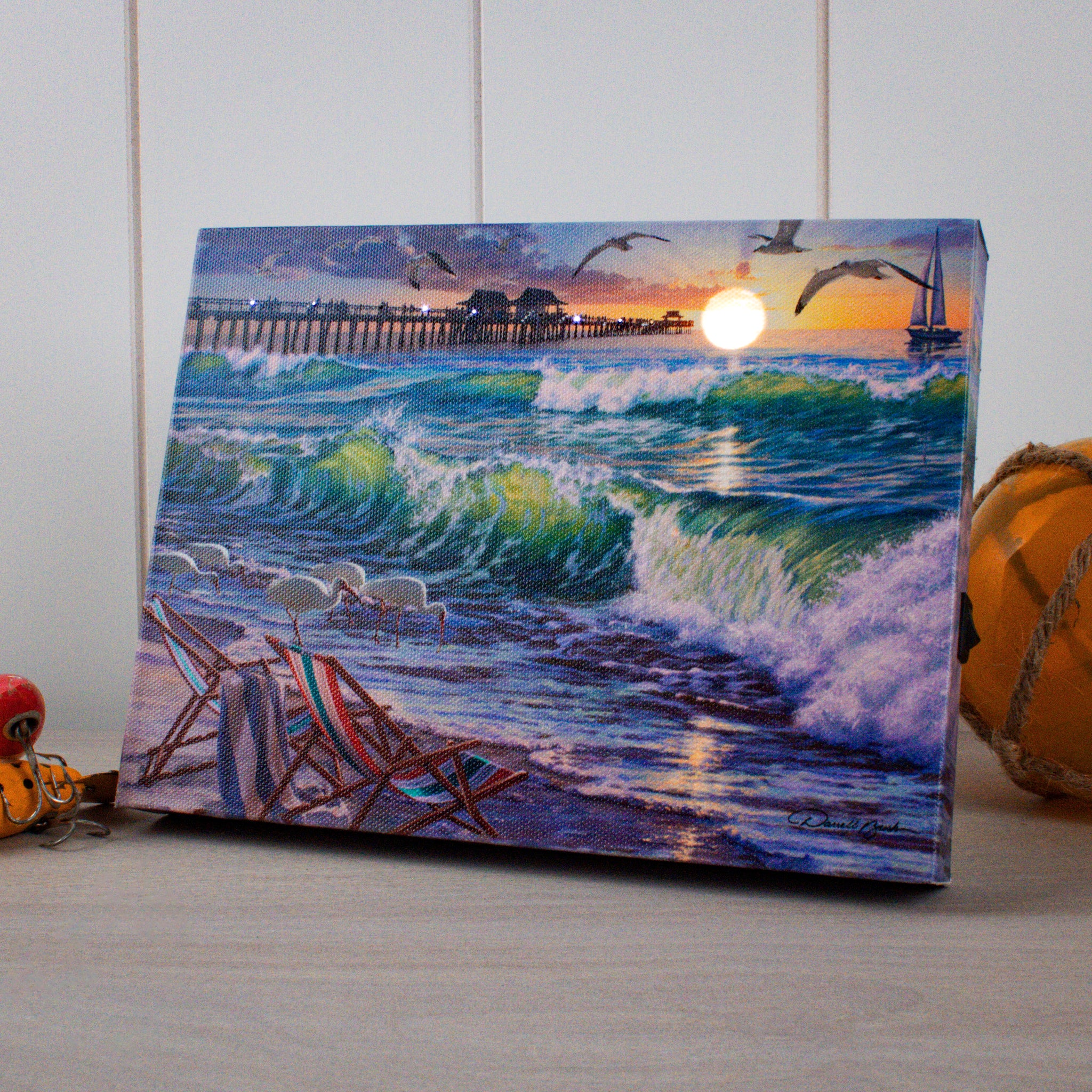 Seaside Escape 8x6 Lighted Tabletop Canvas | Glow Decor