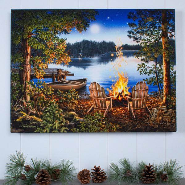 Lakeside 18x24 Fully Illuminated LED Wall Art | Glow Decor